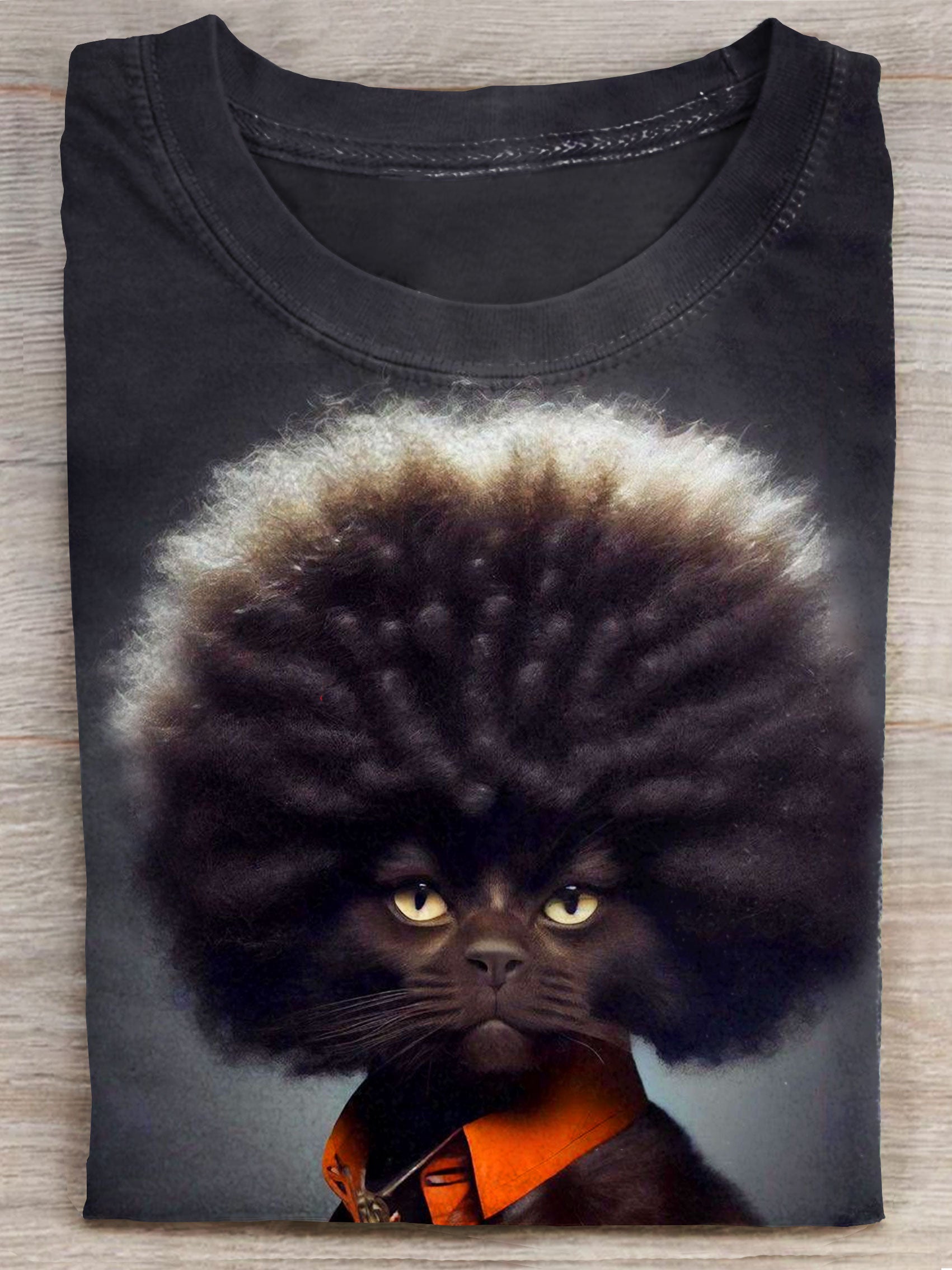 Vintage Funny Black Cat With Exploding Head Art Print Casaul T-shirt ...